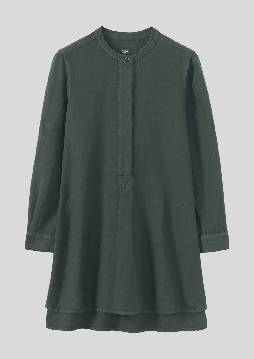 Elena Cotton Linen Tunic Shirt | Dusted Khaki | Parallel