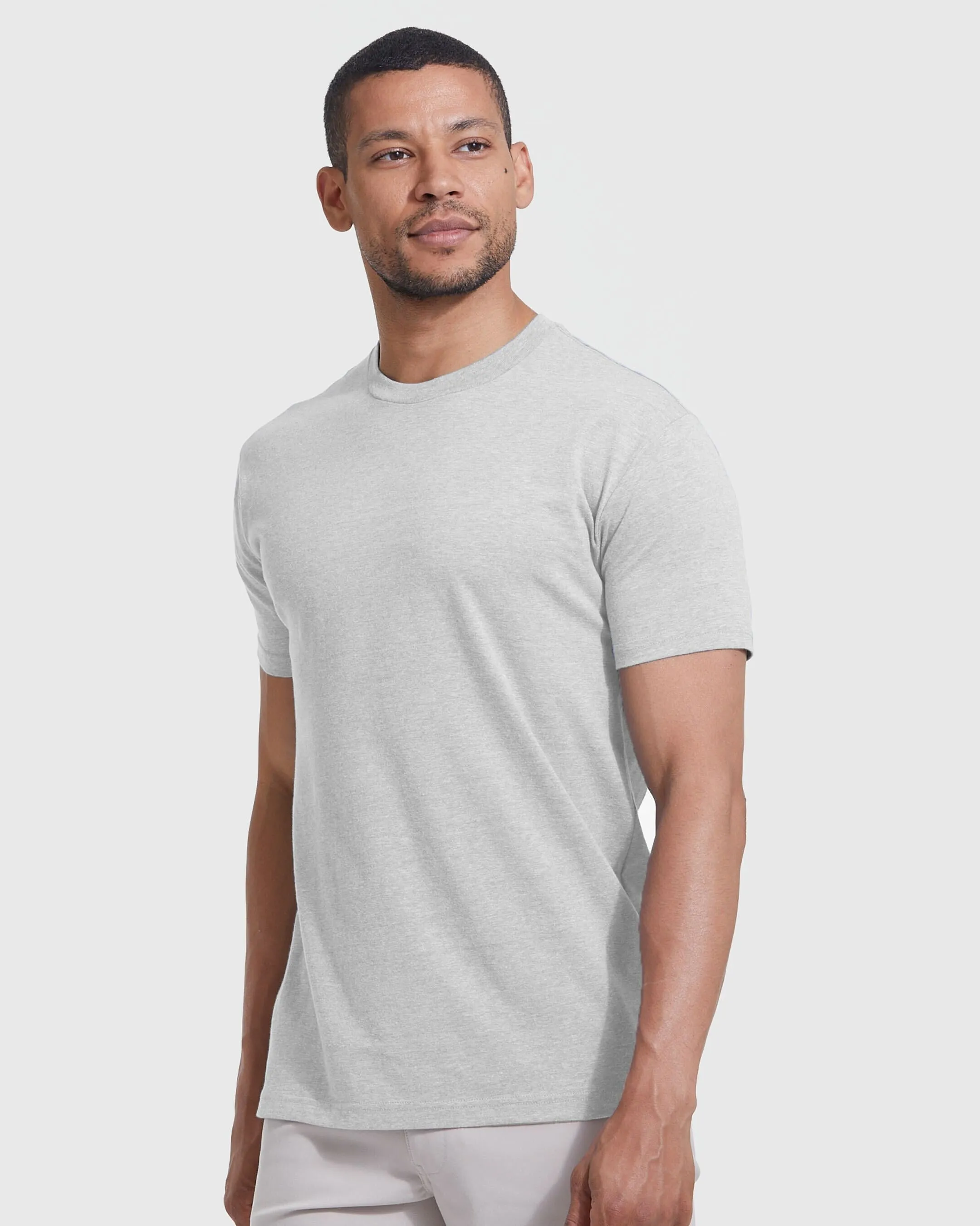 Light Heather Gray Short Sleeve Crew Neck Tee | Parallel