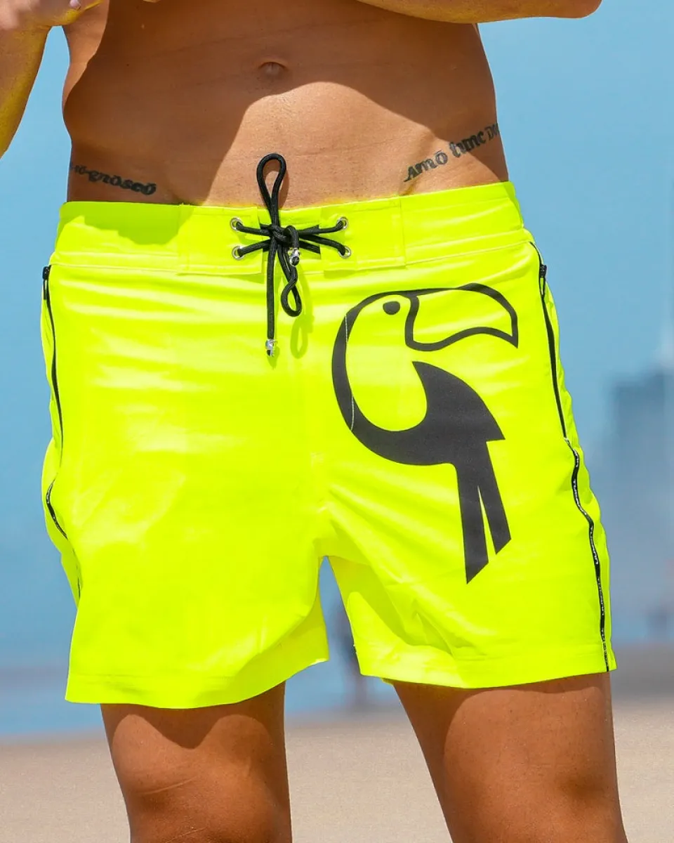 Fluro Yellow Swim Trunks - 5" | Parallel