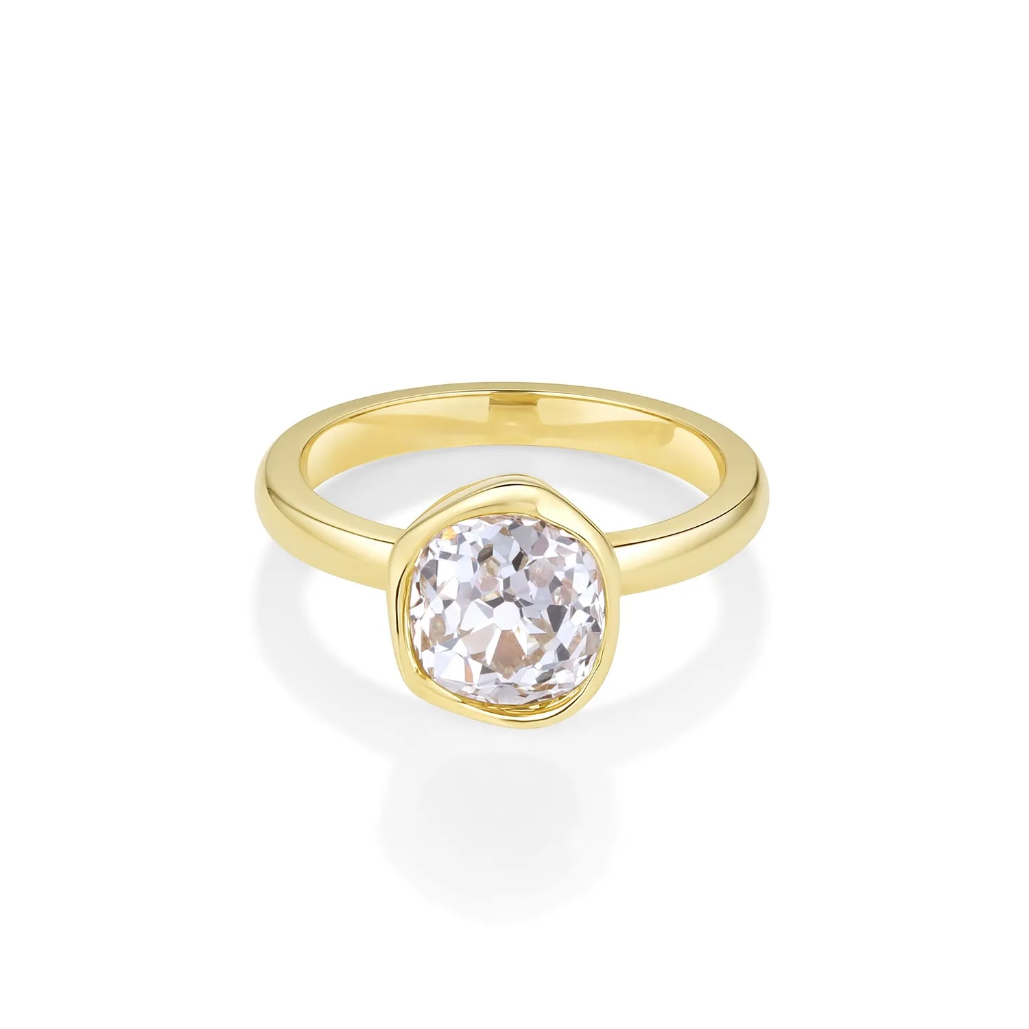 2.55ct Old Mine Abstract Bezel Ring | Parallel