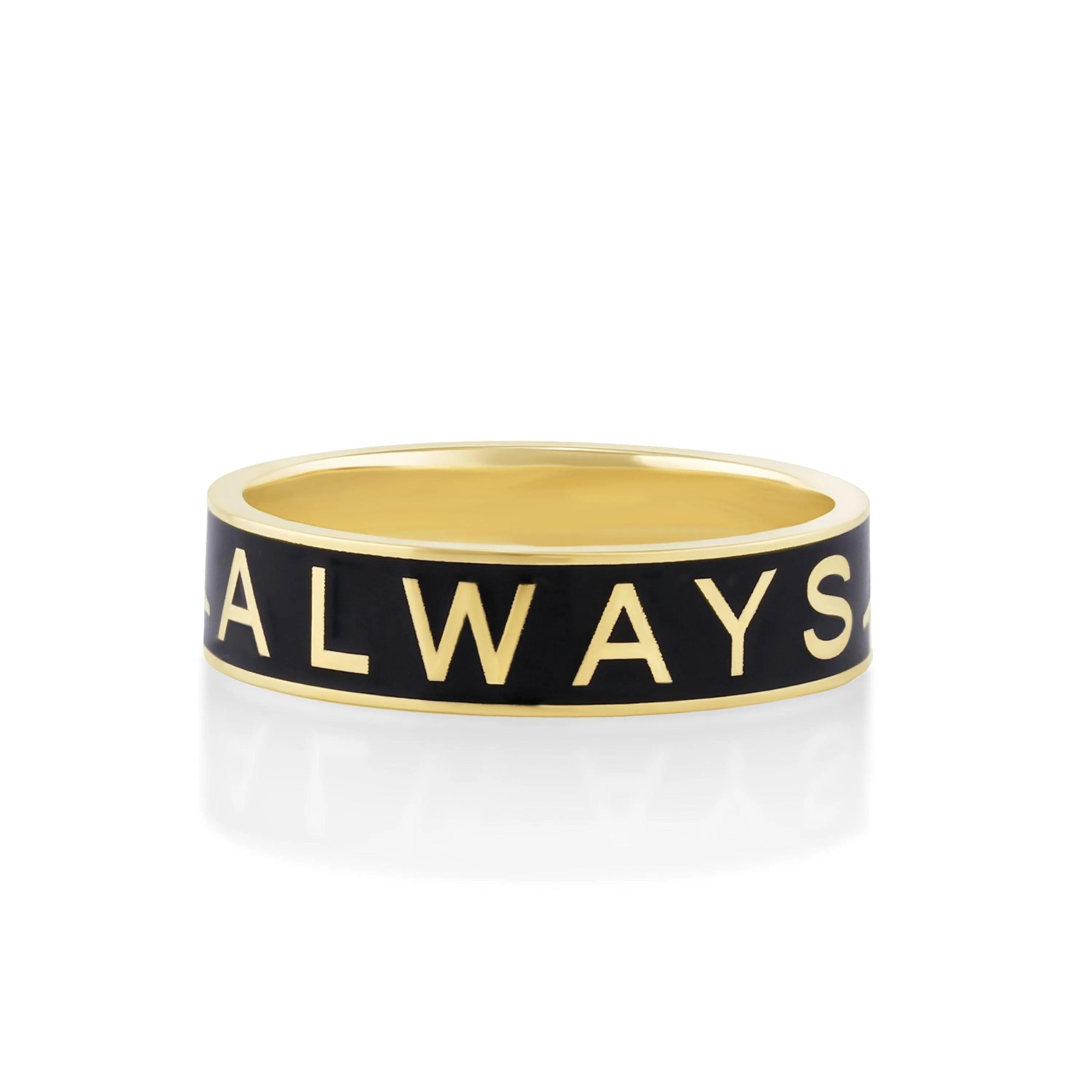 Black Enamel Always Band - 6mm | Parallel