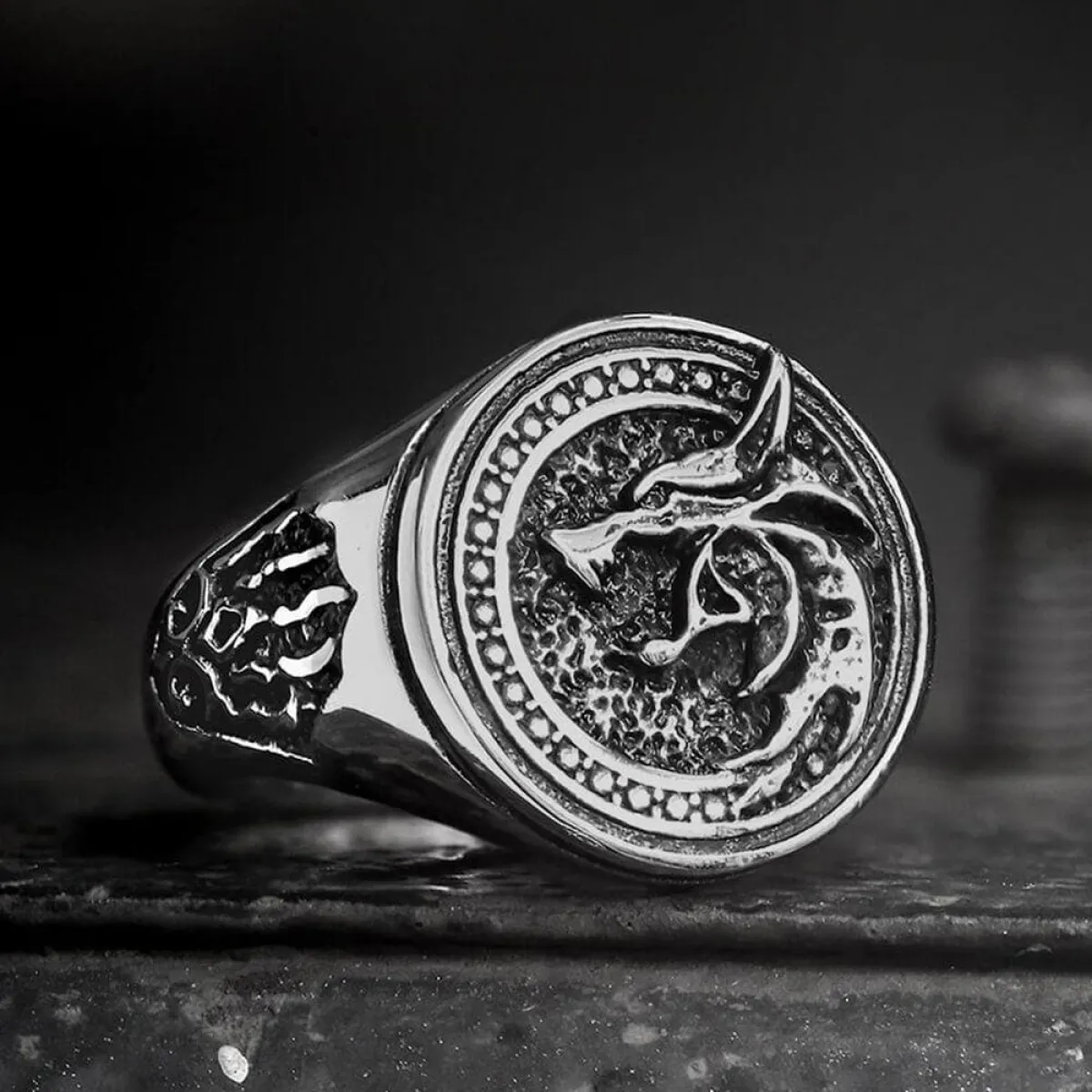 Witcher Wolf Stainless Steel Viking Ring | Parallel