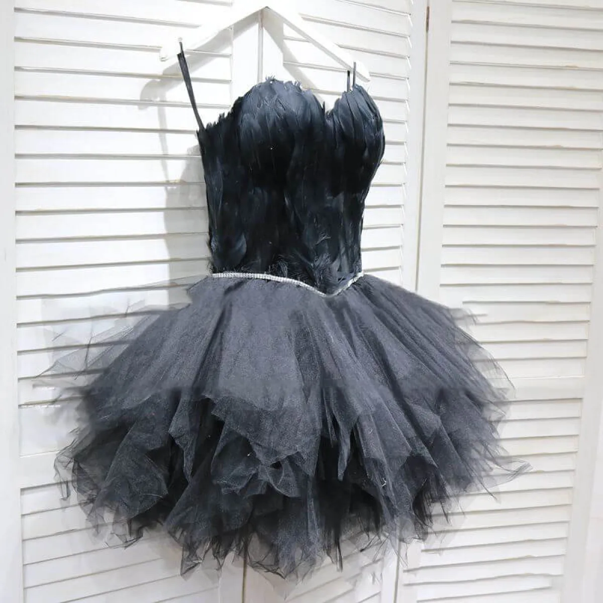 Feather Mesh Tutu Tube Mini Dress | Parallel