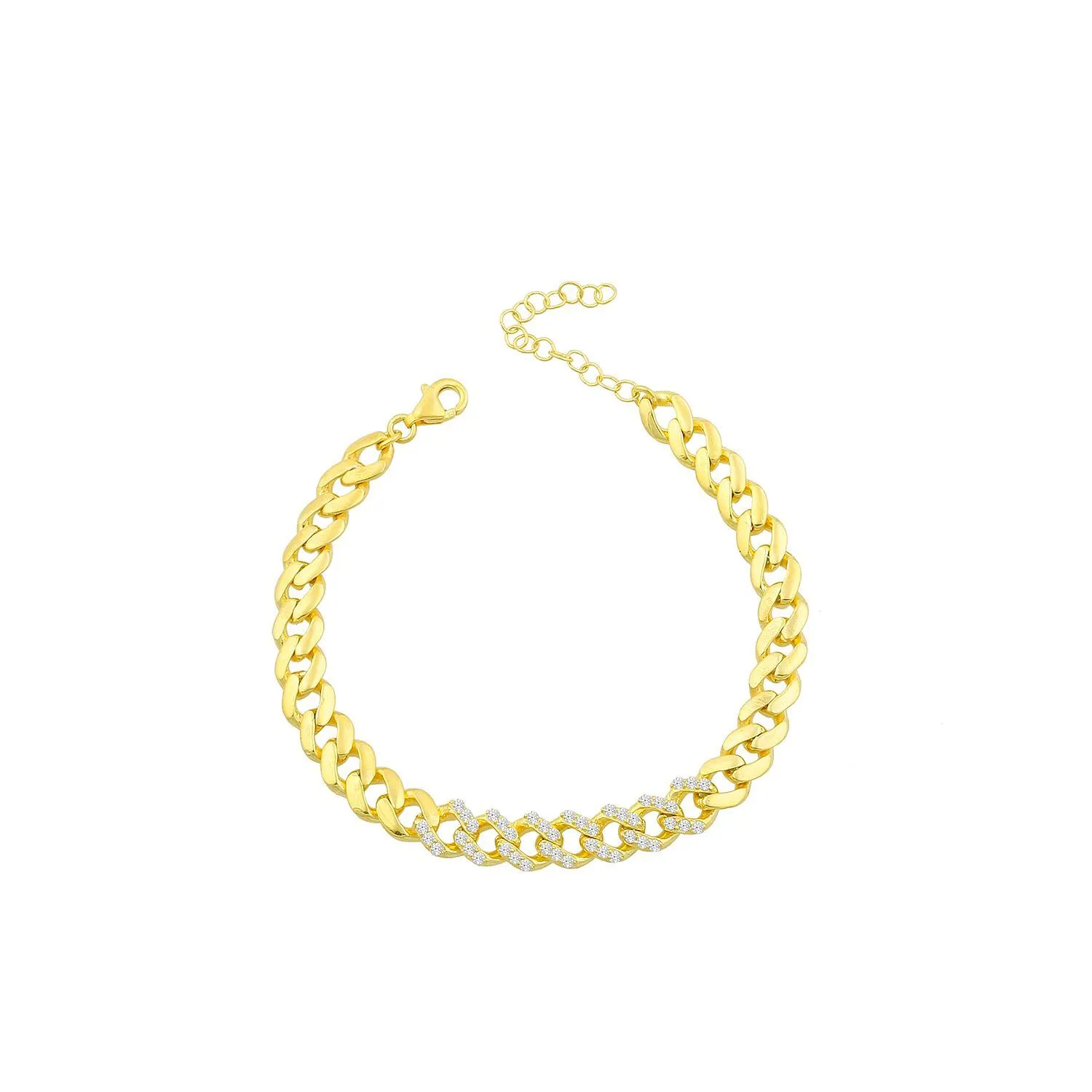 Crystal Accent Chain Link Necklace | Parallel