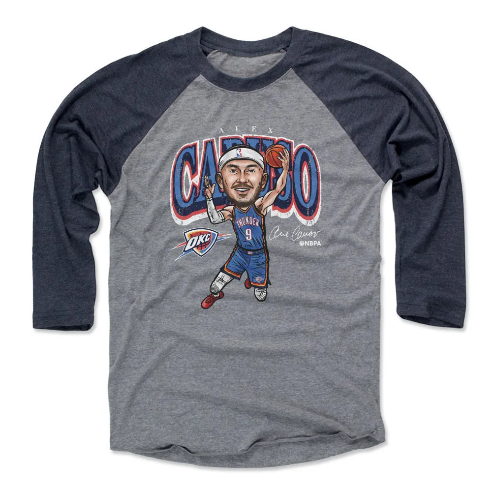 Alex Caruso Oklahoma City Thunder Cartoon WHT | Parallel