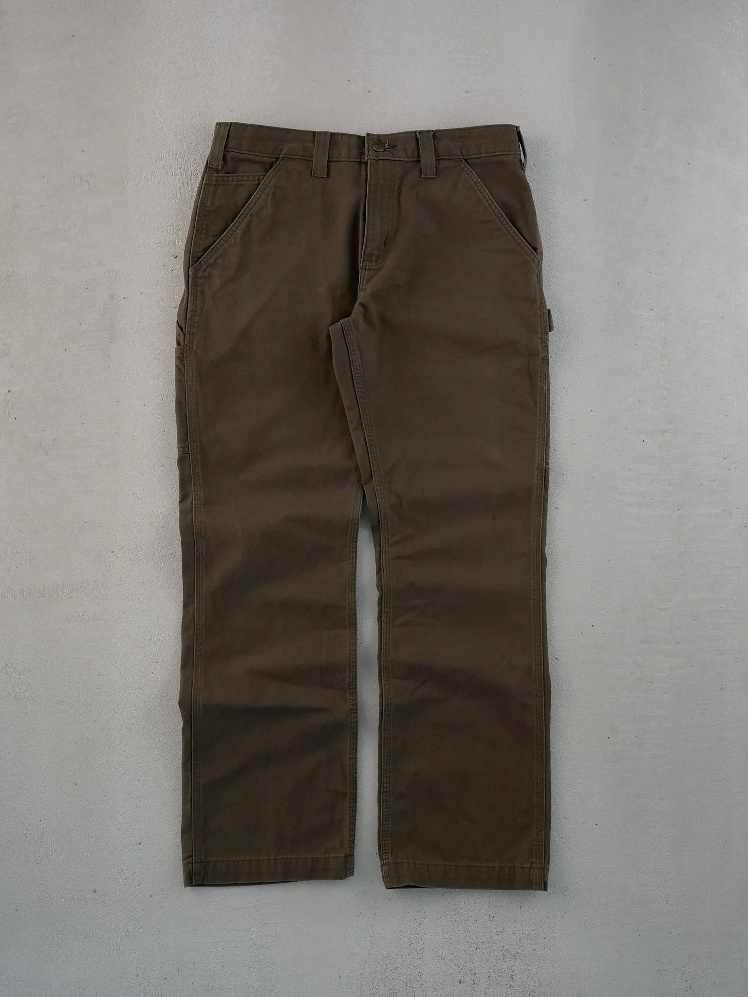 Vintage 90s Faded Dark Brown Carhartt Dungeree Carpenter Pants (32x30 ...