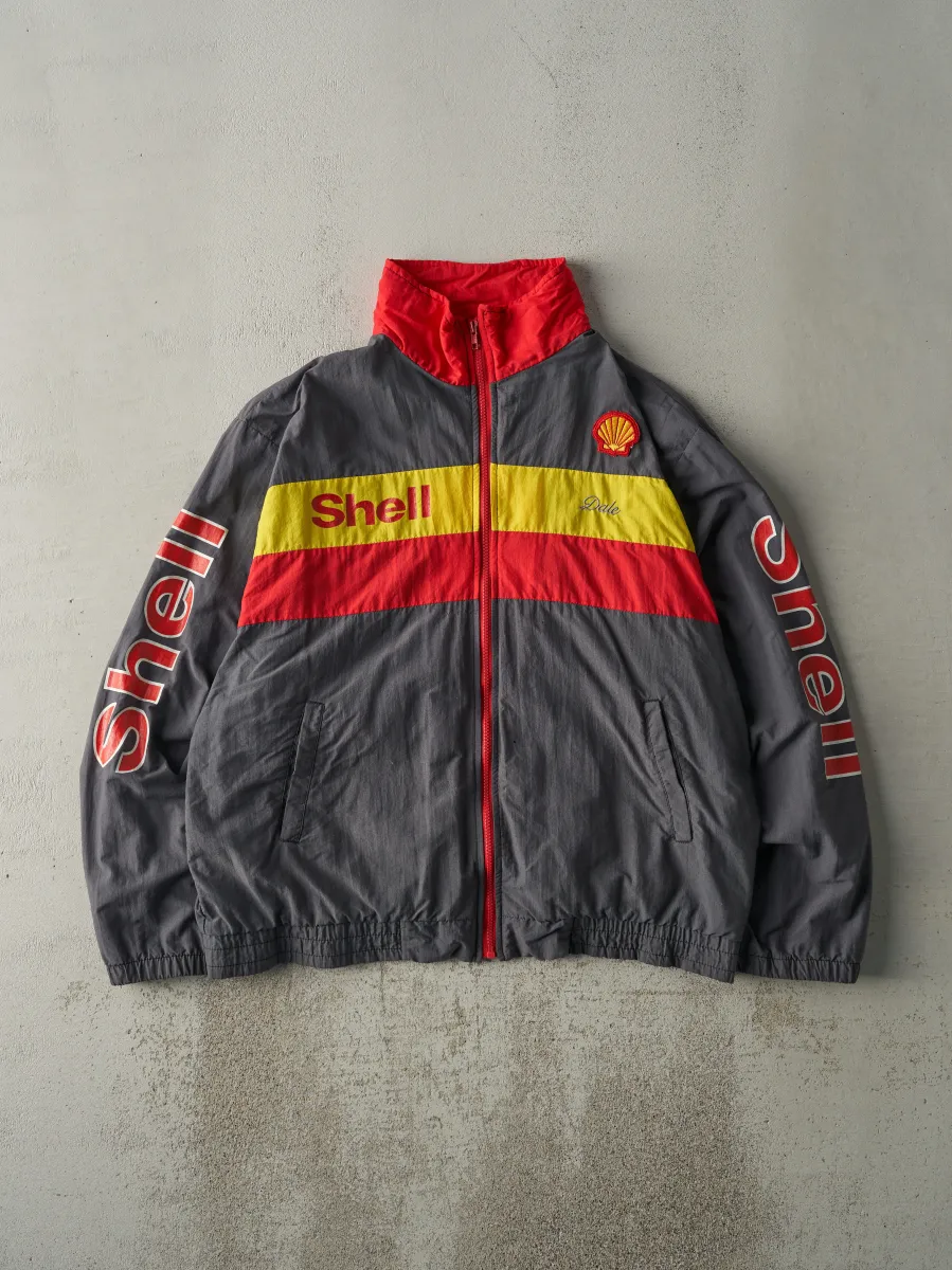 Vintage 90s Grey, Red & Yellow Shell Racing Jacket (XXL) | Parallel