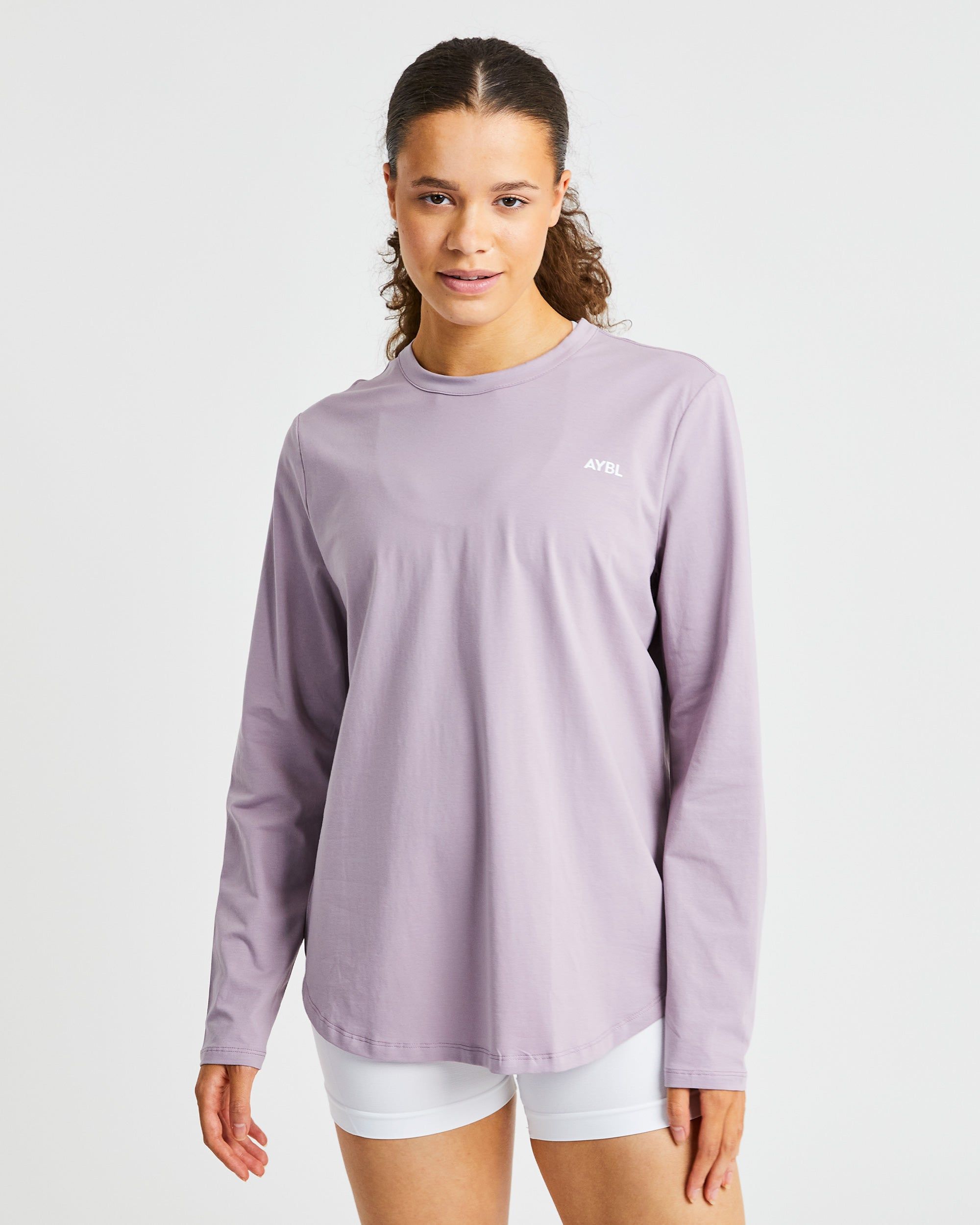 Everyday Relaxed Long Sleeve T Shirt - Muted Mauve | Parallel