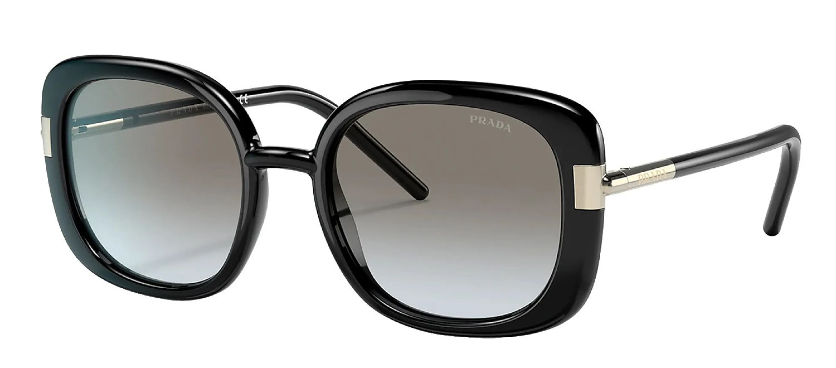 Prada PR 04WS 1AB0A7 Square Plastic Black Sunglasses with Gray Gradient ...