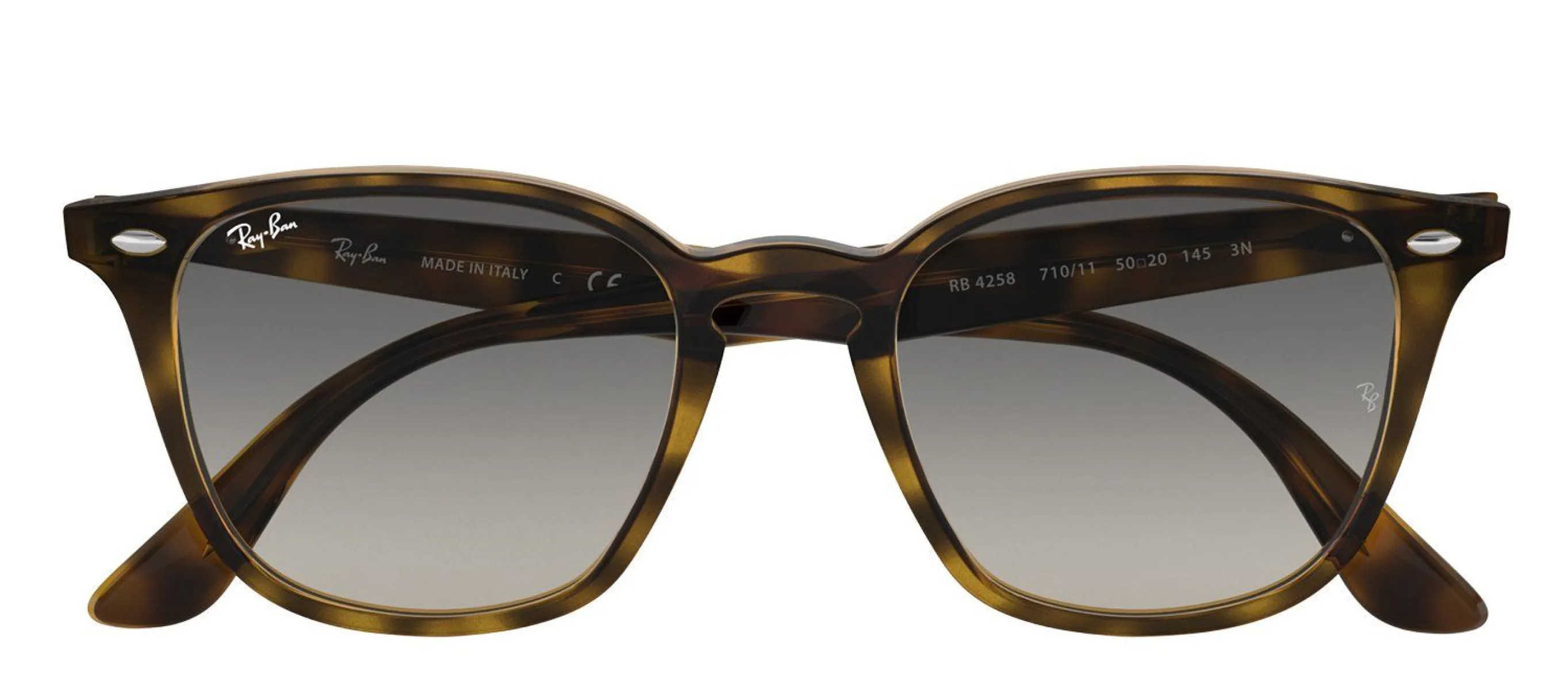 Ray-Ban RB 4258 710/11 Square Plastic Tortoise Sunglasses with Grey ...