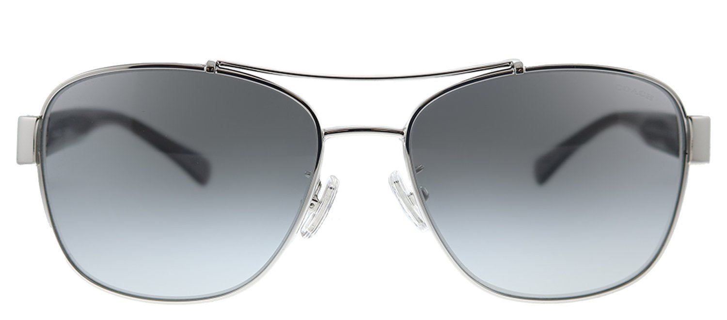 Coach HC 7064 926411 Aviator Metal Silver Sunglasses with Grey Gradient ...