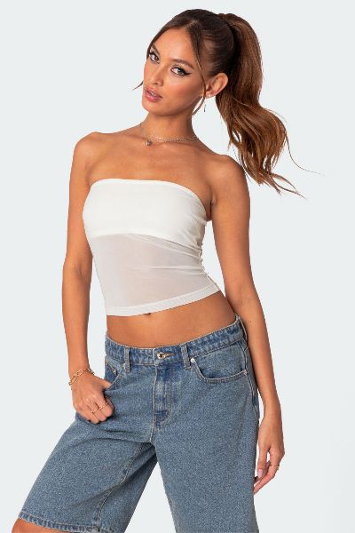 Celestia Sheer Mesh Tube Top | Parallel
