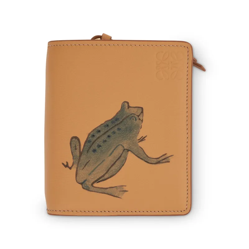 Frog Compact Zip Wallet in Classic Calfskin in Warm Dessert | Parallel