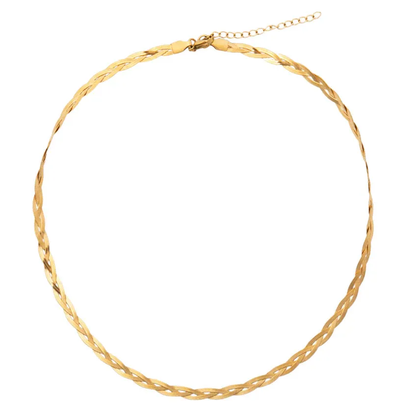 Vesna Braided Herringbone Chain Necklace | Parallel