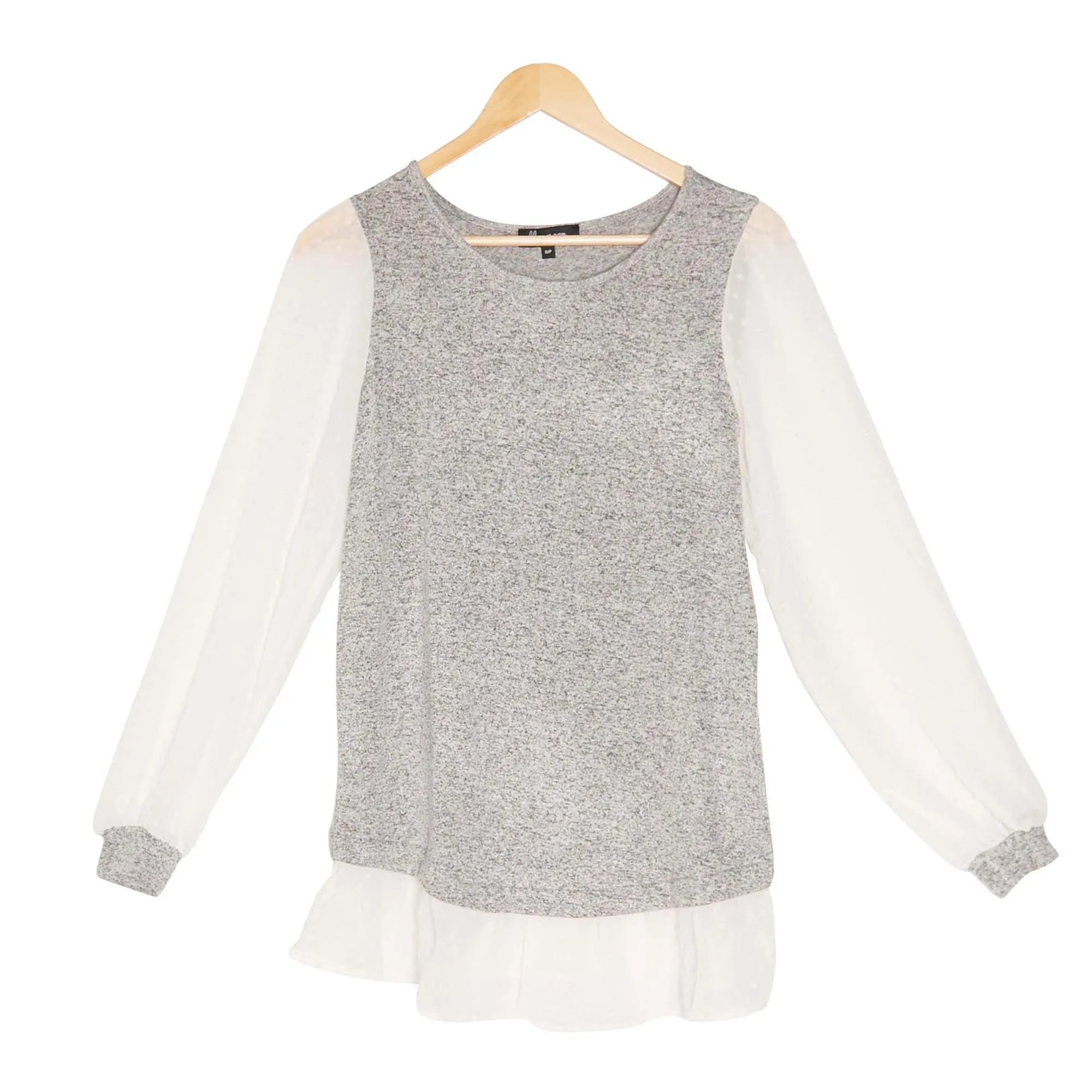 lily morgan Women's Modern Chic Long Sleeve Swiss Dot Fooler Top | Parallel