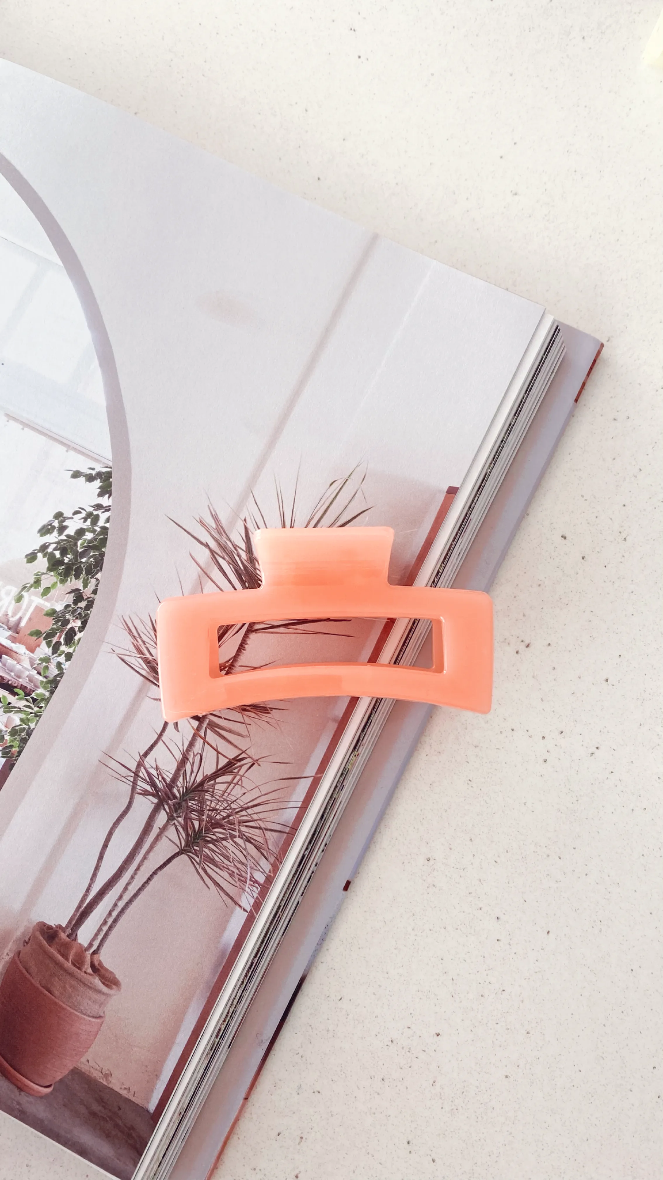 Steph Rectangle Claw Clip - Coral | Parallel