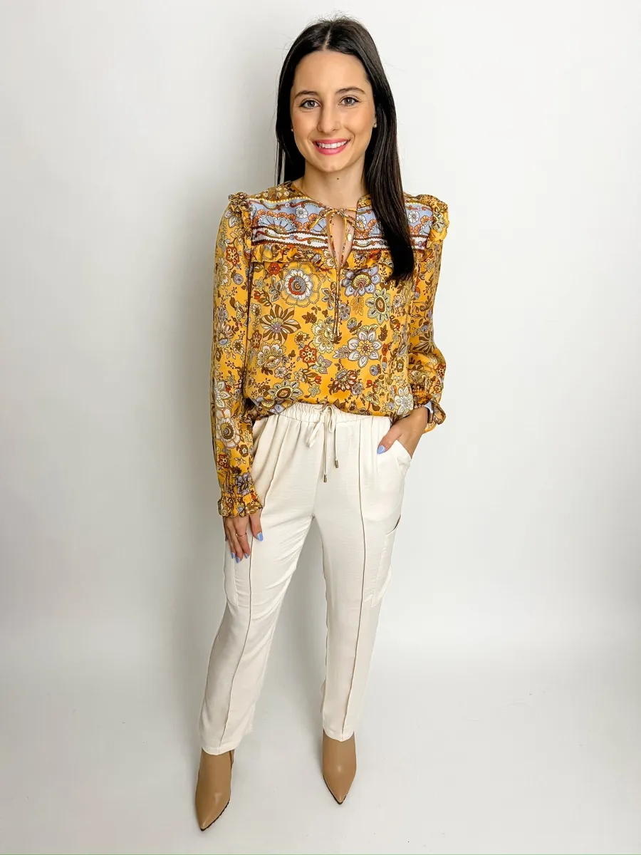 Sonya Border Print Blouse | Parallel
