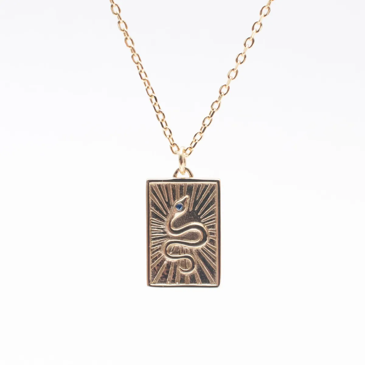 Gold Vermeil Square Snake Medallion Necklace | Parallel