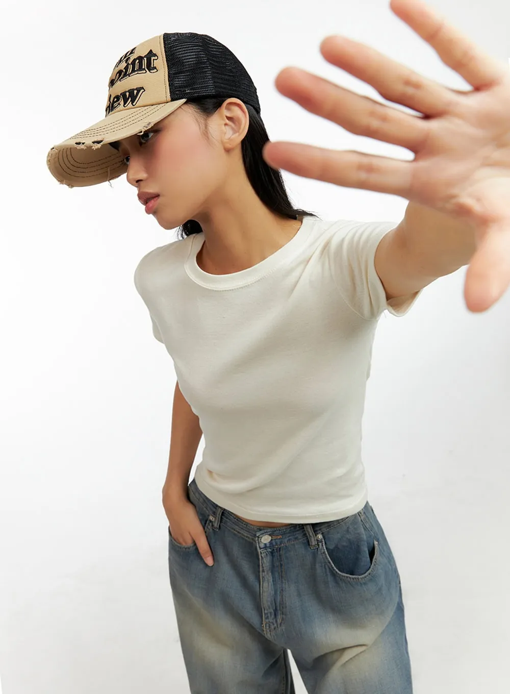 Basic Round Neck Top IL419 | Parallel